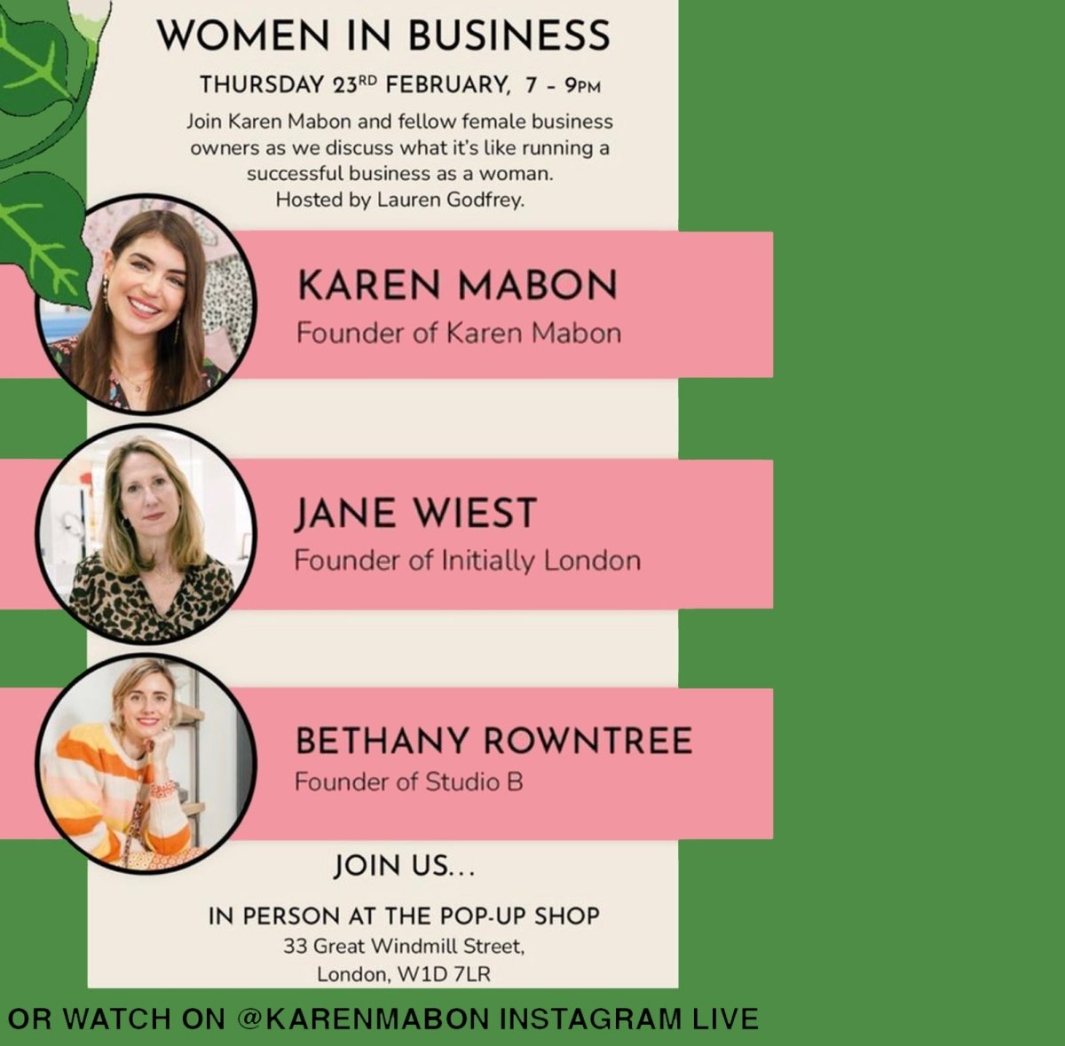 Women in Business Panel Talk – Initially London