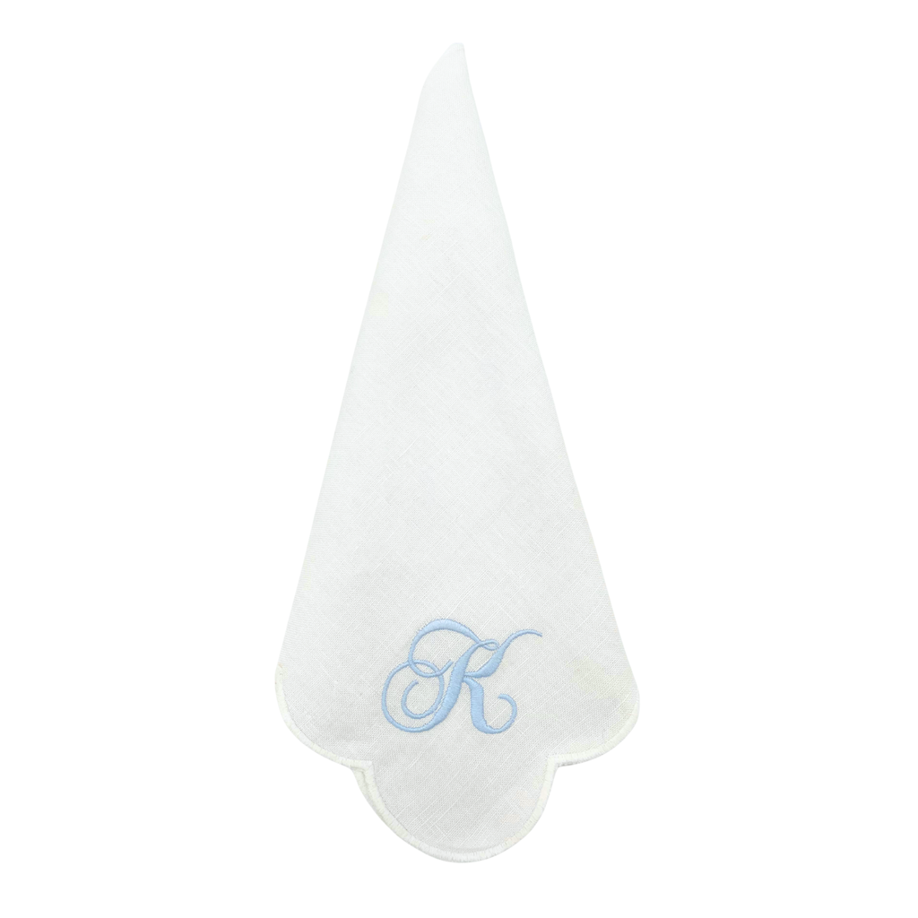 Scallop Linen Napkin, monogrammed by Initially London