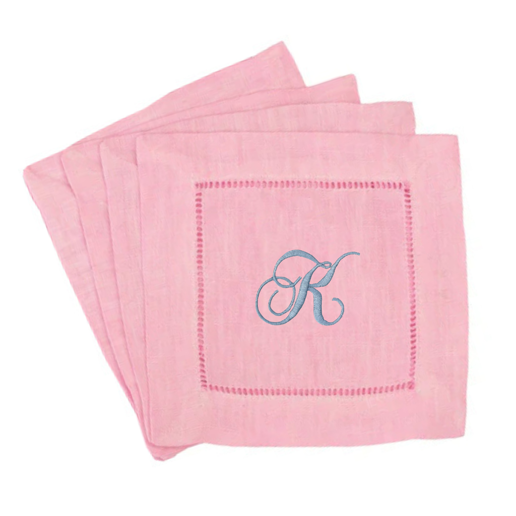 Red Cocktail Napkins (set of 4), napkin, monogrammed by Initially London