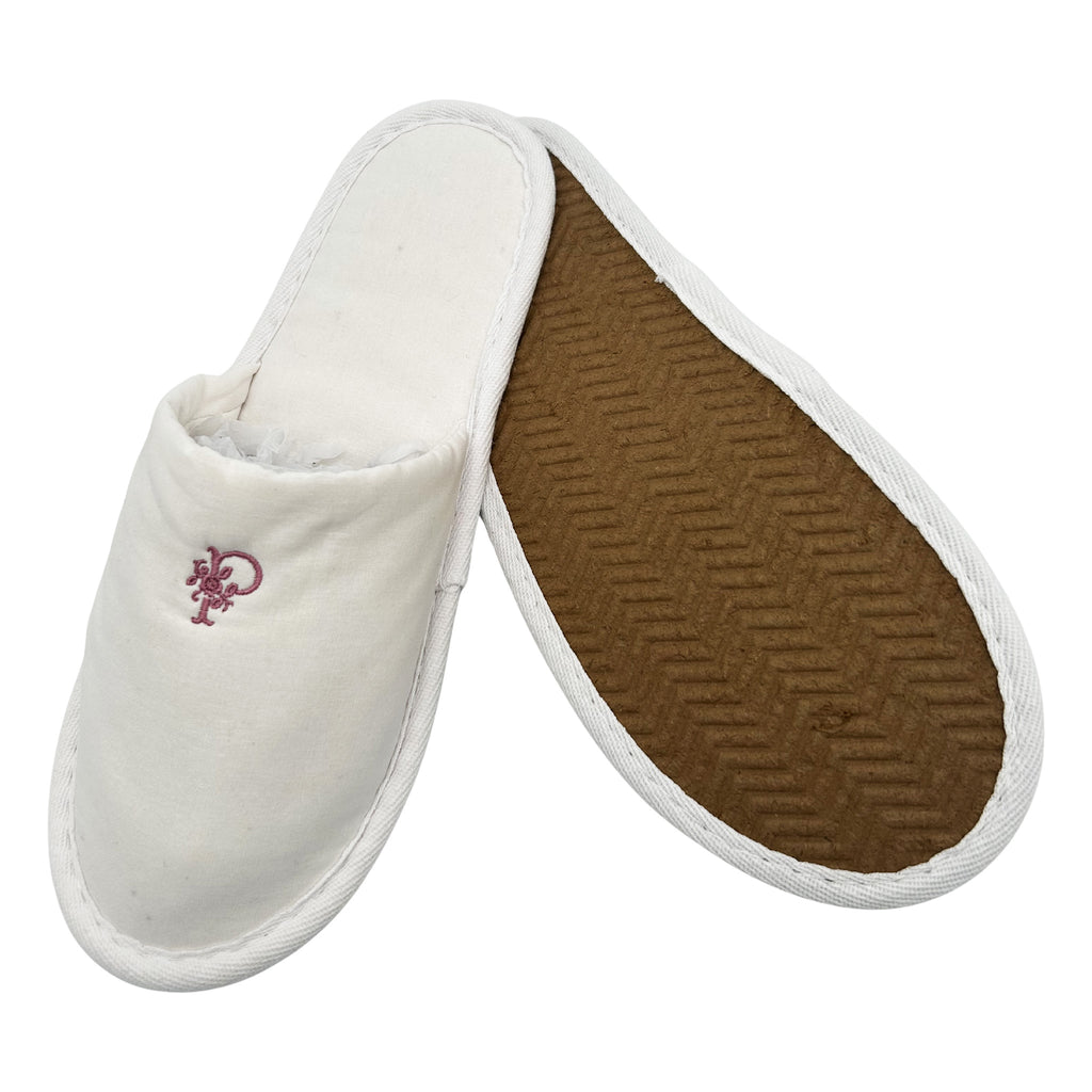 White Waffle Slippers, , monogrammed by Initially London
