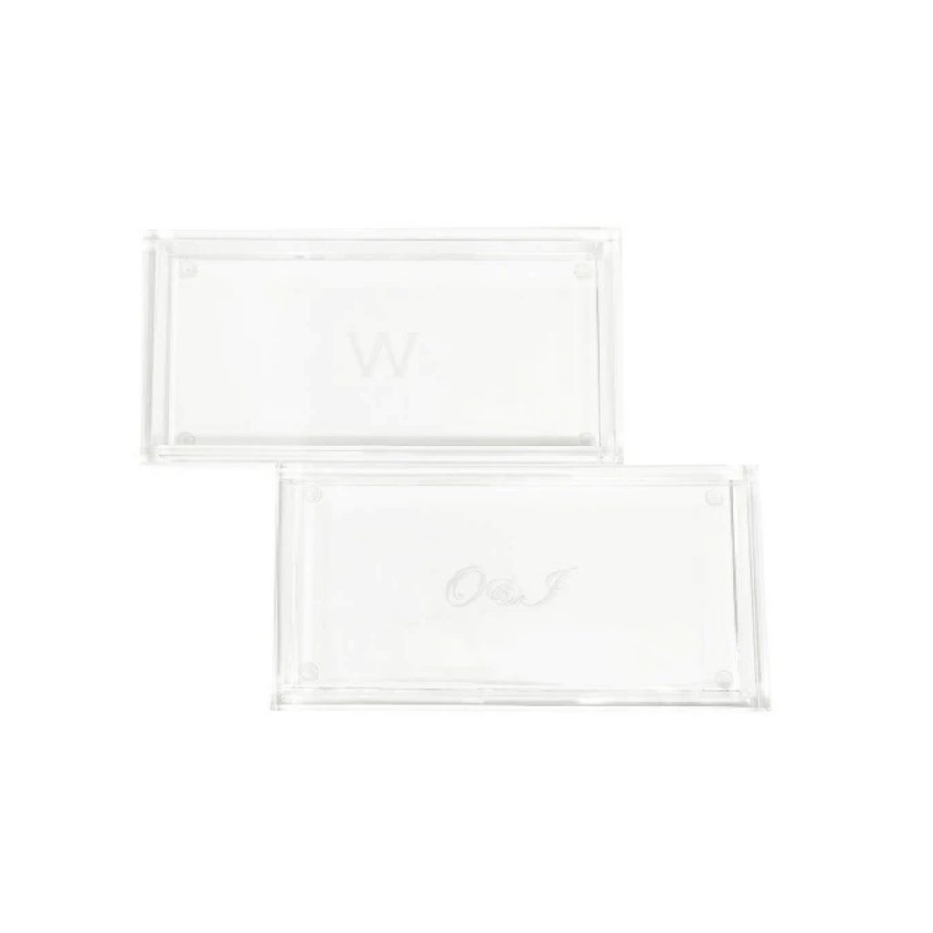Perspex Trays, Clear acrylic tray, monogrammed by Initially London