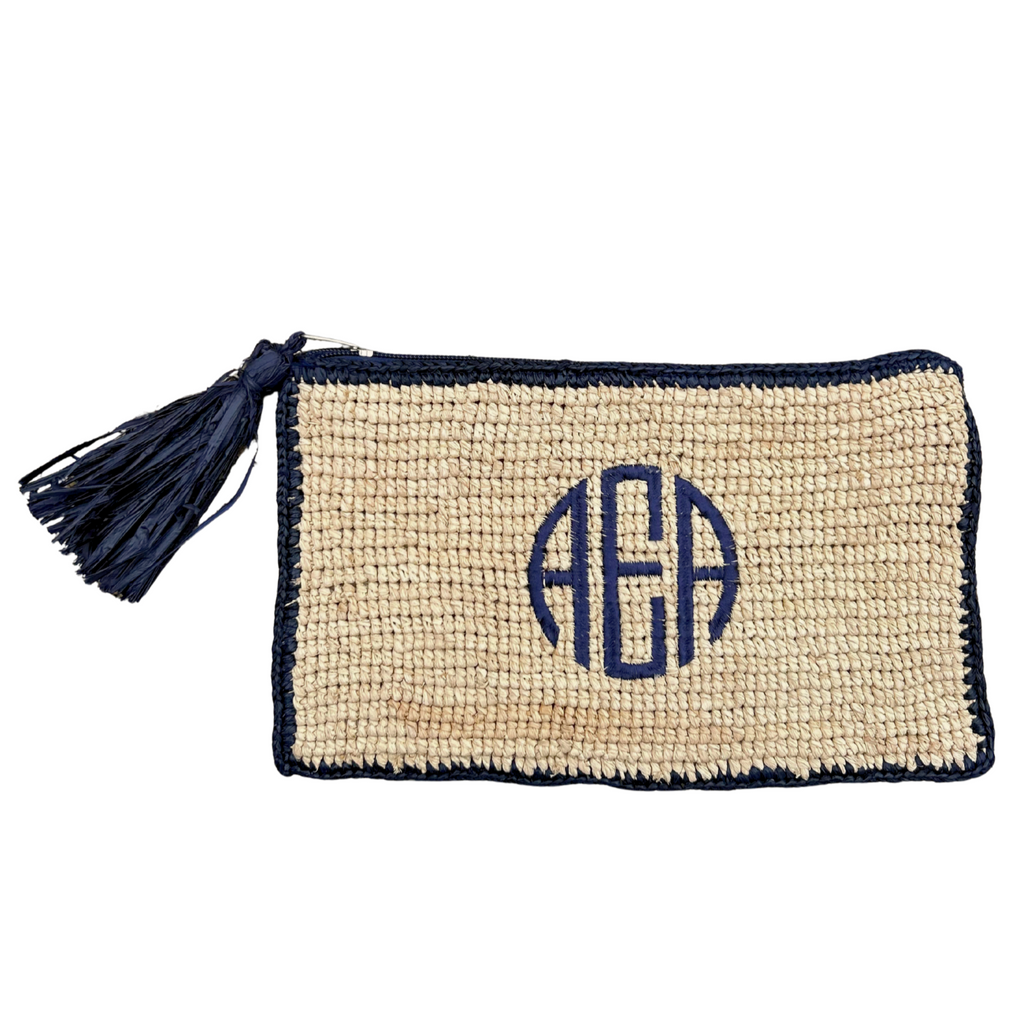 Novello Raffia Clutch, monogrammed by Initially London