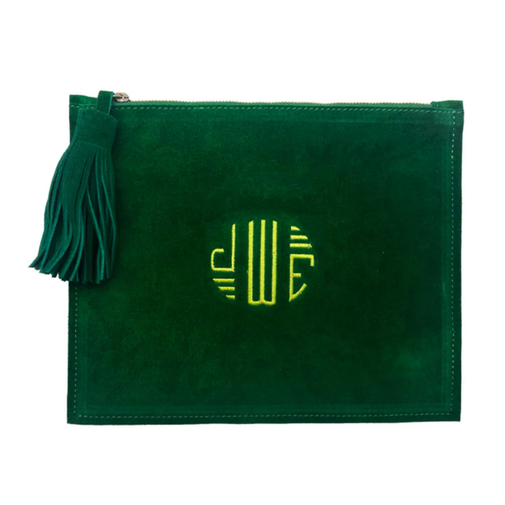 Soho Suede Pouch, , monogrammed by Initially London