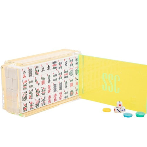 Perspex Mahjong Set with Racks, , monogrammed by Initially London